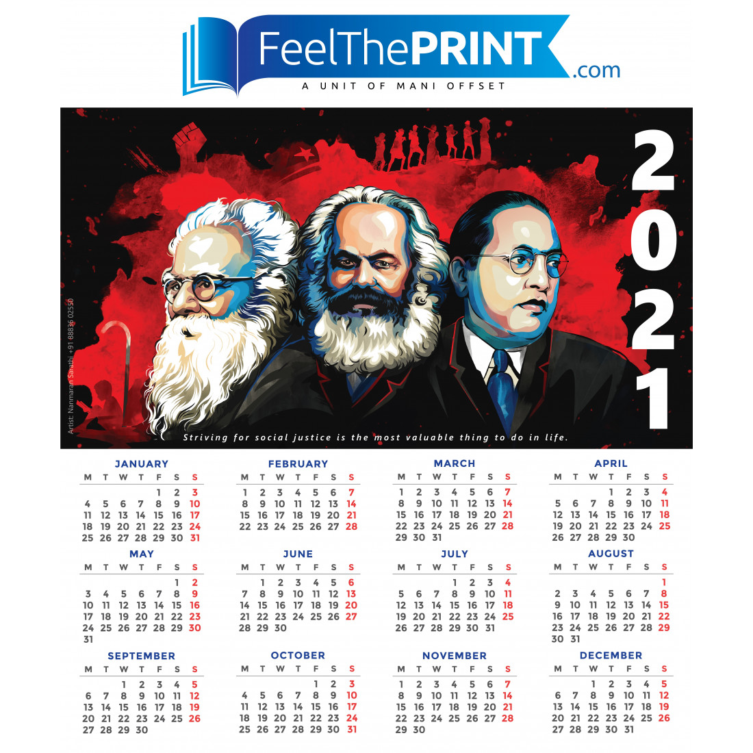 Periyar * Ambedkar * Marx: Yearly Calendar 2021 - பனுவல் கல்வி பிரிவு ...